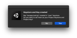 Unity AndroidのKeyStore作成手順